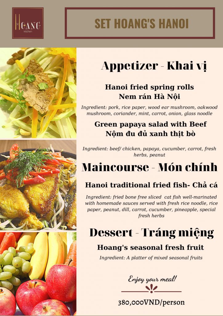 Set Menu – Hoang’s Restaurant!