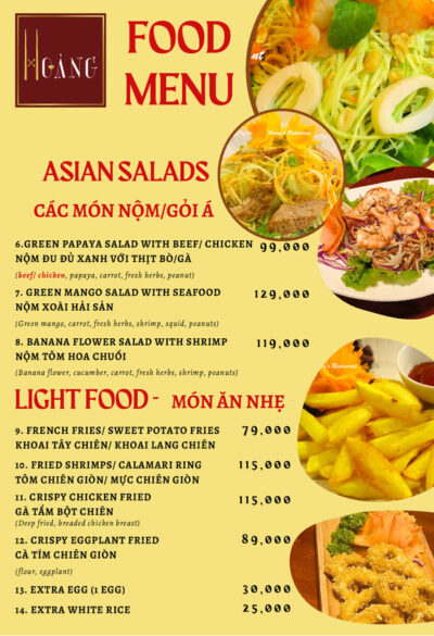Alarcart Menu